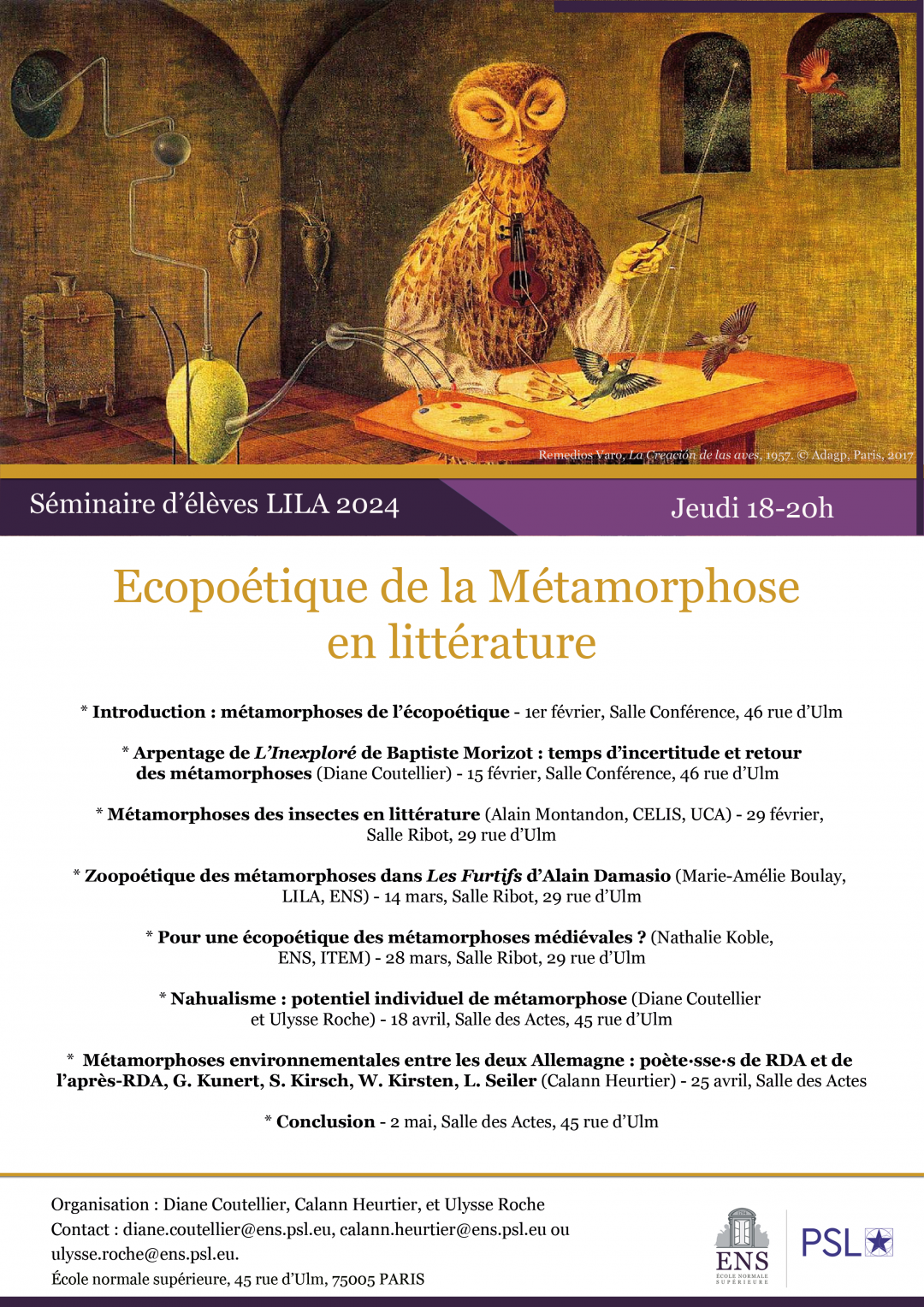 Séminaire : "Ecopoétique de la Métamorphose"- ENS Paris - Literature.green - Littérature ...